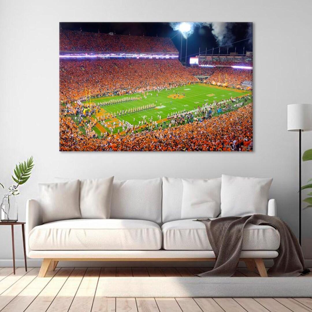 Clemson Memorial Football Stadium, Clemson Tigers Framed Canvas Print ...