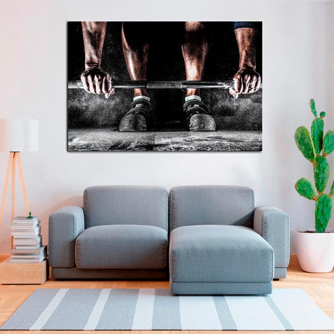Weightlifting Poster - Workout Canvas Art - Home Gym Decor ...