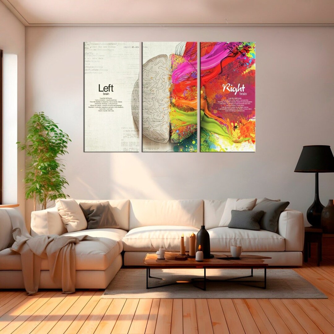 Colorful Right&left Brain, Psychology Wall Art, Medical Print Science ...