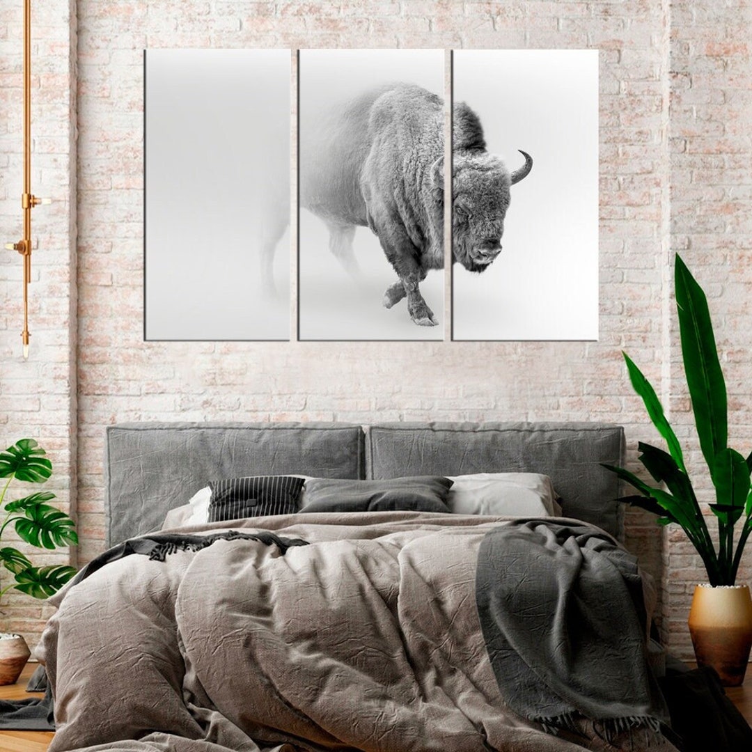 American Bison Wall Art Black and White Art American Buffalo - Etsy