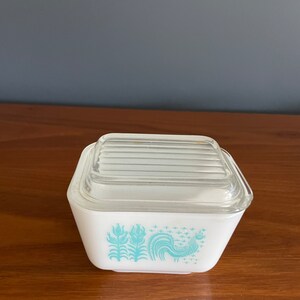 Vintage Pyrex Aqua Blue Turquoise Butterprint Fridgie 501 With Lid - Etsy
