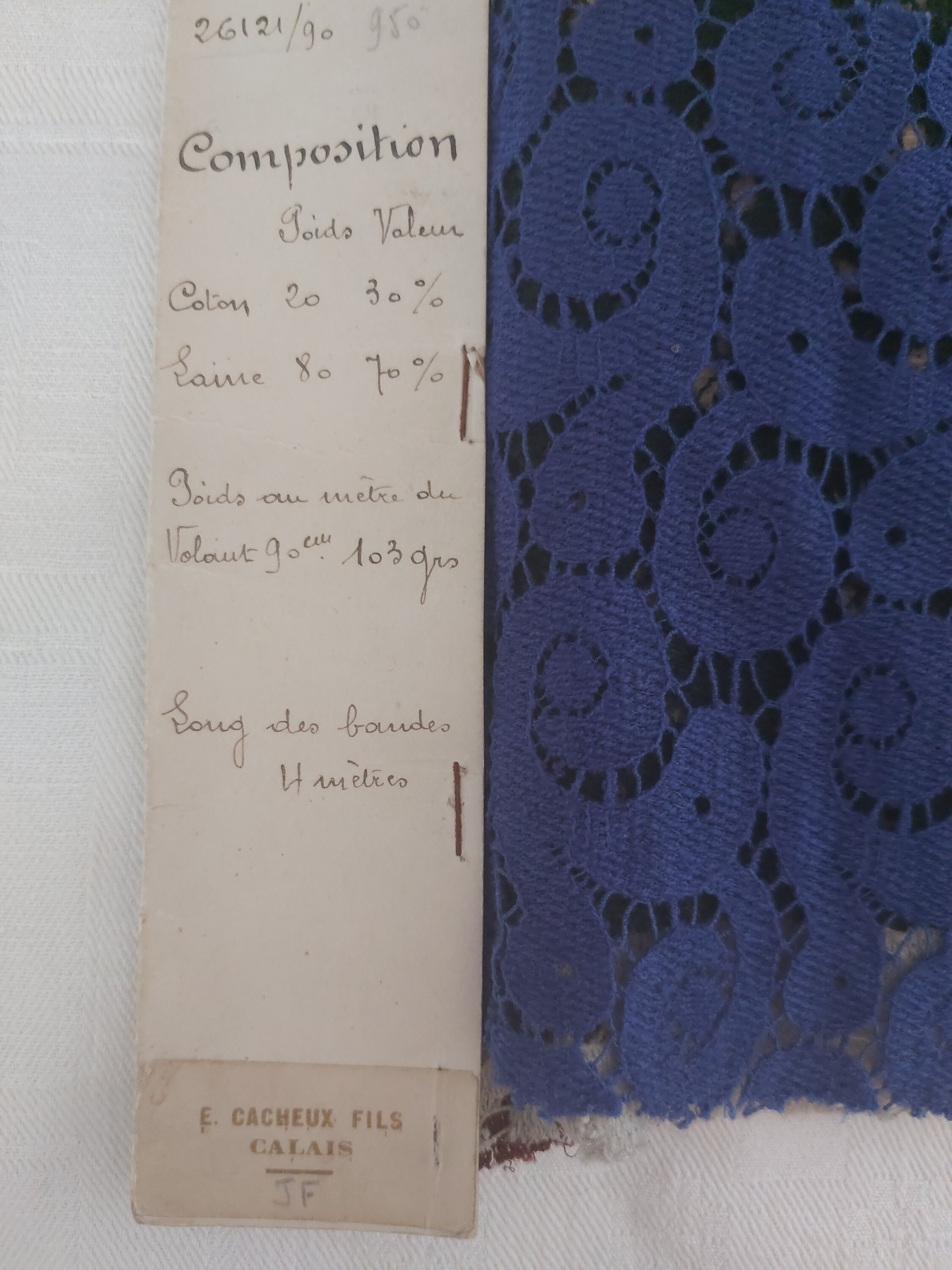 Vintage French Wool Lace Fabric Swatches. Various Sizes in Their ...