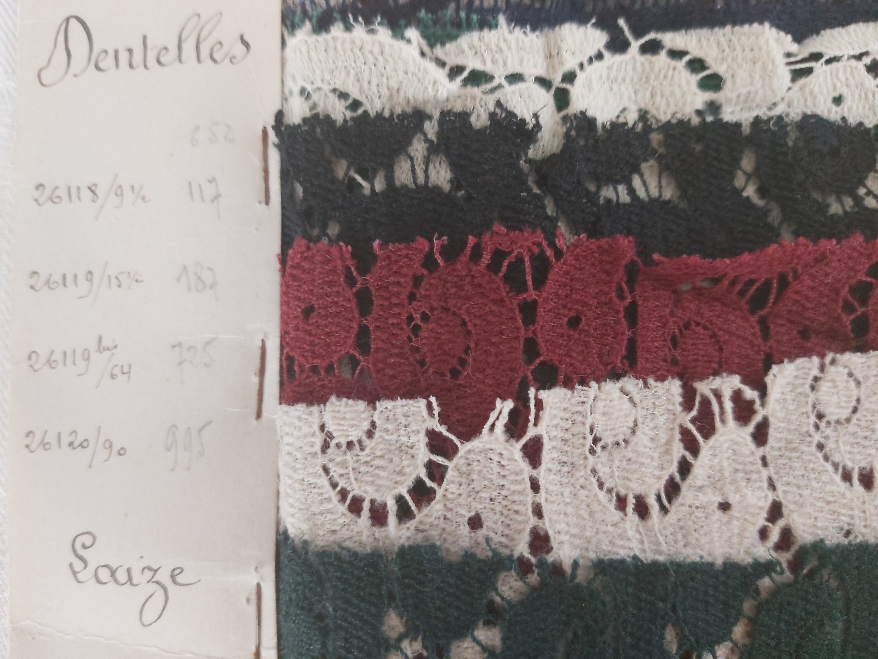 Vintage French Wool Lace Fabric Swatches. Various Sizes in Their ...