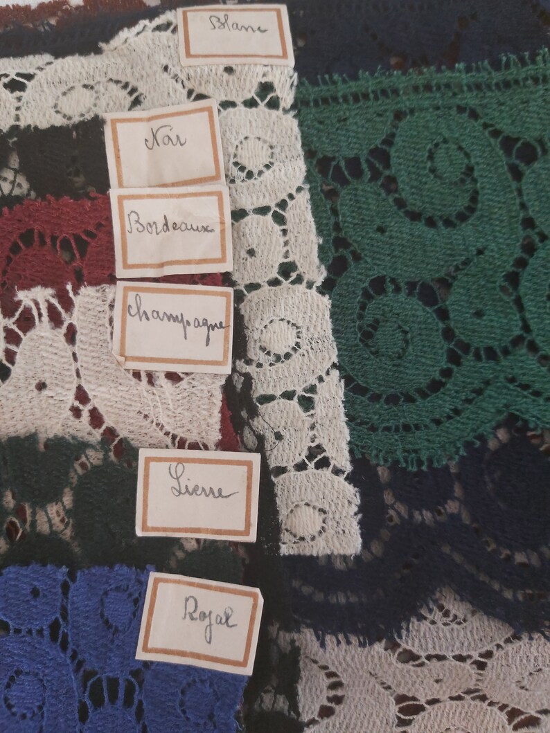 Vintage French Wool Lace Fabric Swatches. Various Sizes in Their ...