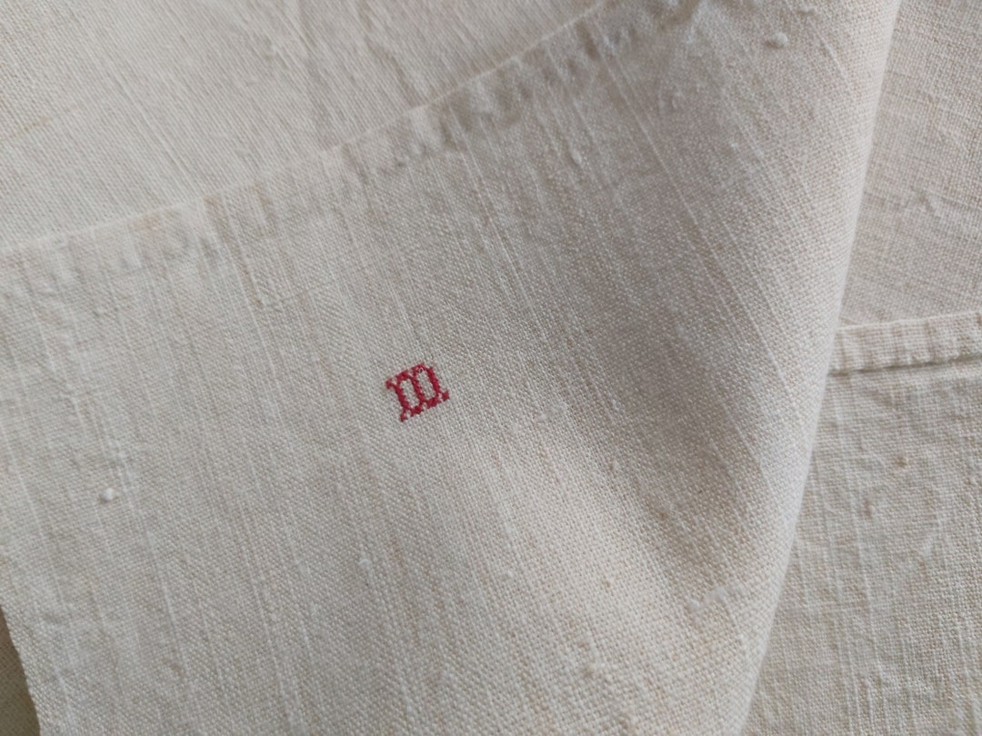 A Large Antique French Torchon or Small Tablecloth With Small ...