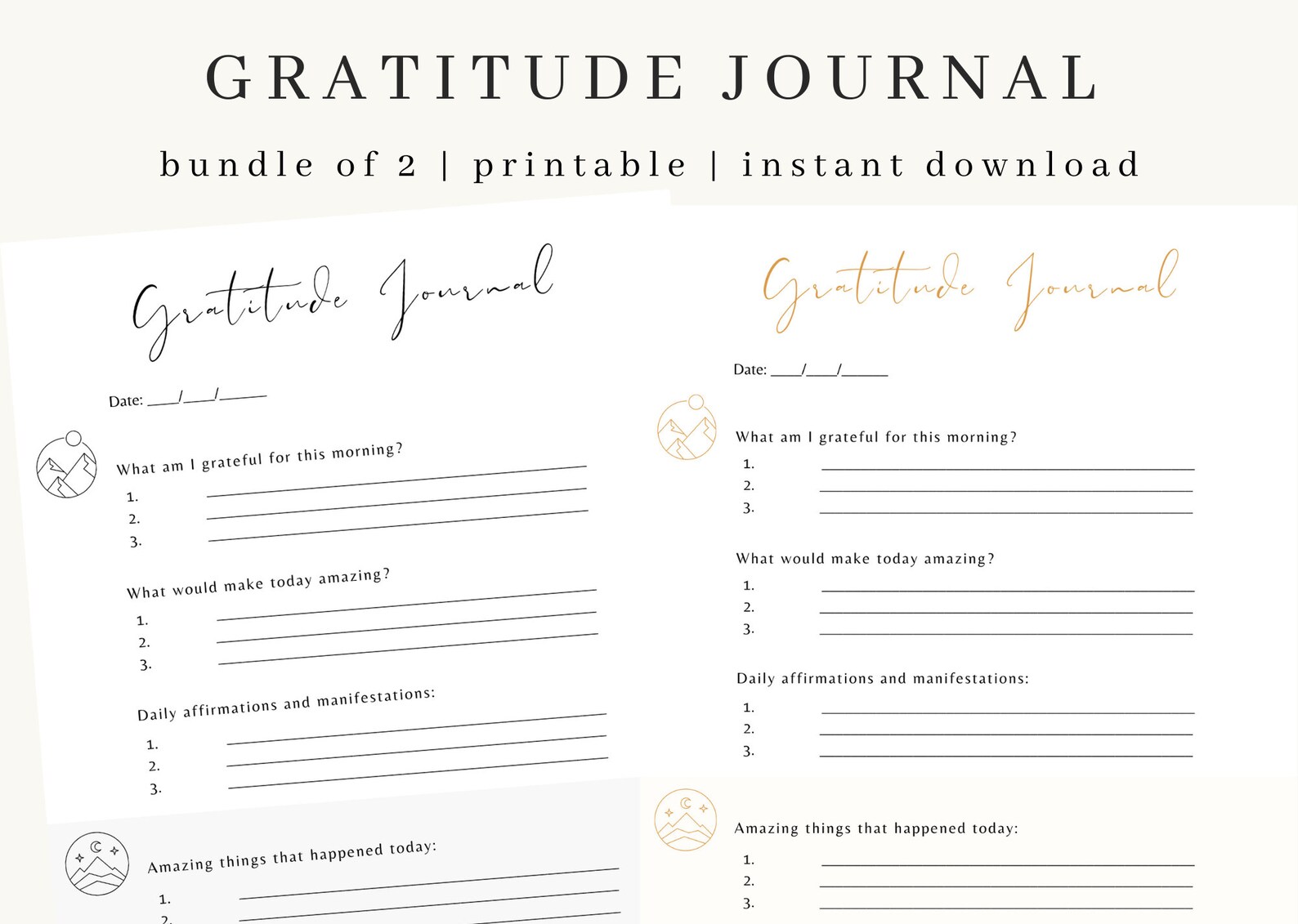 Gratitude & Manifestation Journal Minimalist, Elegant Gratitude Journal ...