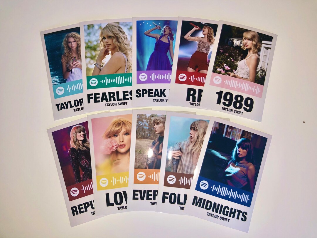 Taylor Swift 10 Albums Spotify Poster Prints - Etsy