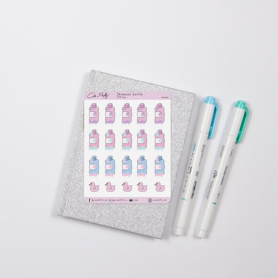 Cute Pink and Blue Shampoo Bottles and Bathing Ducks Happy | Etsy