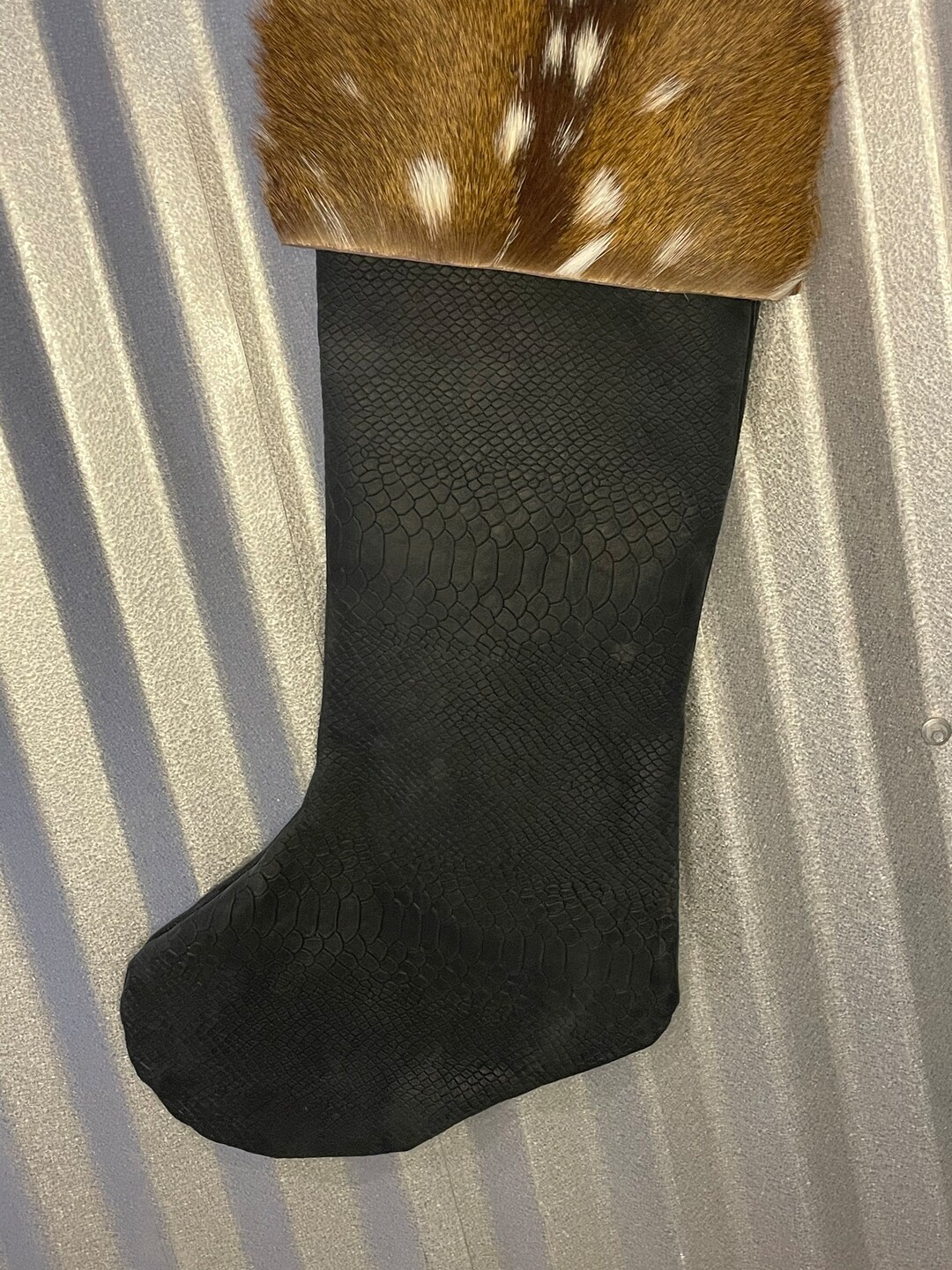 Axis Hide and Embossed Black Leather Stocking - Etsy