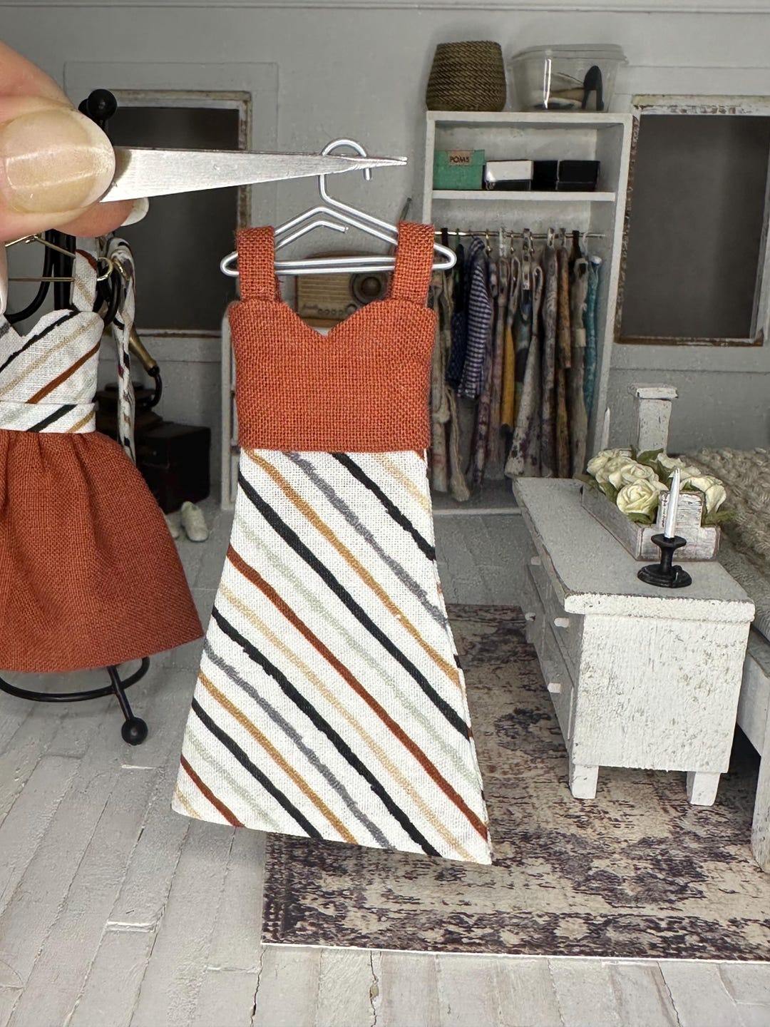 Miniature Display Clothing, Mini Dresses, Stripes - Etsy