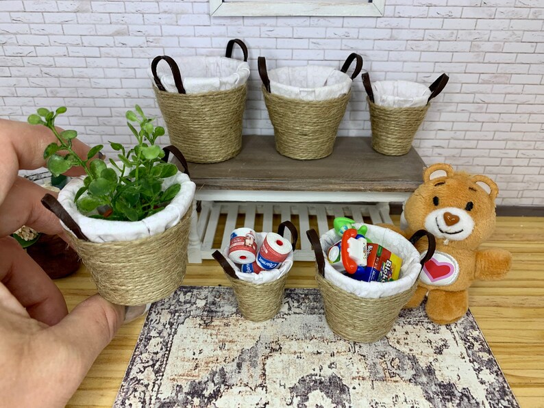Dollhouse Miniature Rope Baskets Scale 1:12 Miniature - Etsy