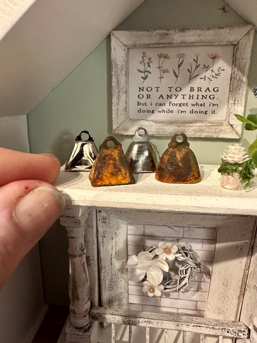 Miniature Dollhouse Cowbells, Dollhouse Farmhouse Decor, Miniature ...
