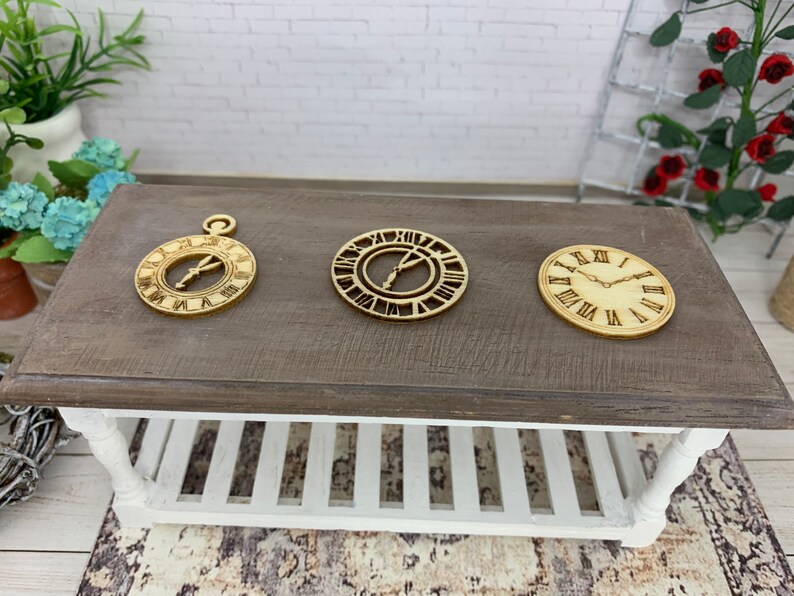 Miniature Wood Clock Face Cut Outs Miniature Clocks - Etsy
