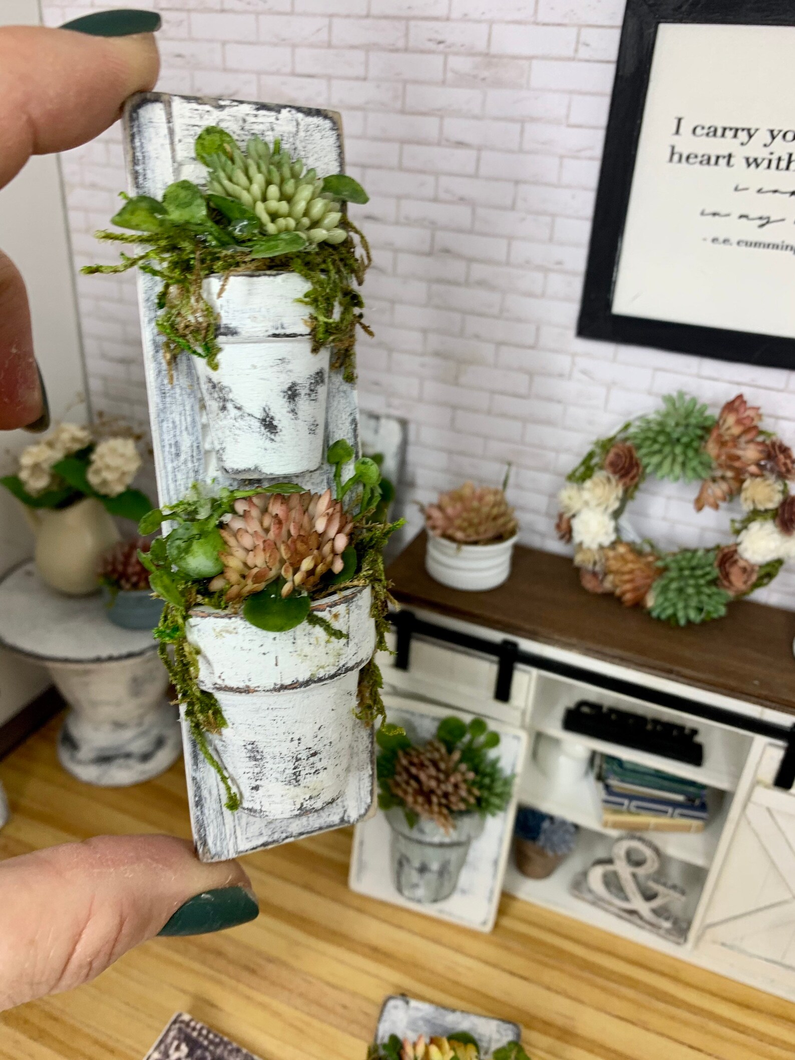 Miniature Dollhouse Decorated Shutters With Planters and - Etsy