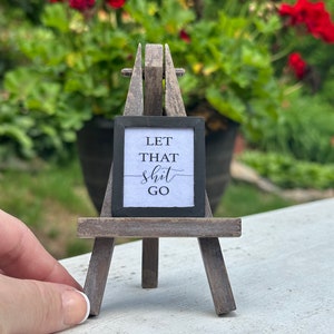 Miniature Dollhouse Funny Bathroom Sign, Let That Shit Go, Miniature ...