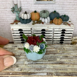 Miniature Dollhouse Floral Pumpkins Centerpieces, Fall Decoration ...