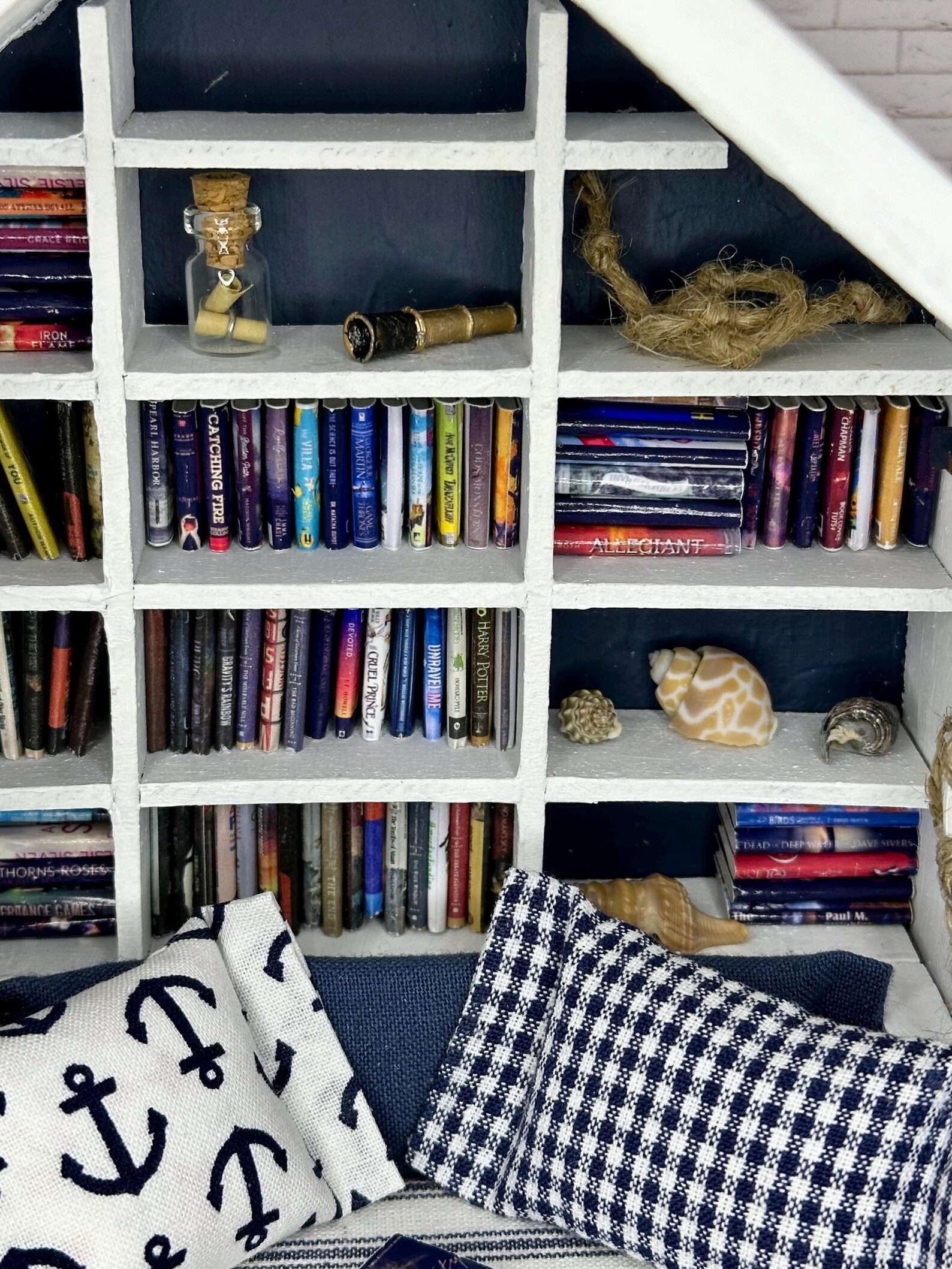 Miniature House Shaped Book Nook, Beach Themed, Miniature Books ...