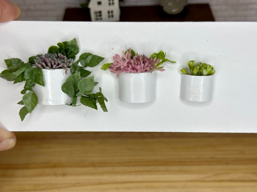 Miniature Dollhouse Flat Back Wall Planters, Miniature Flowers ...