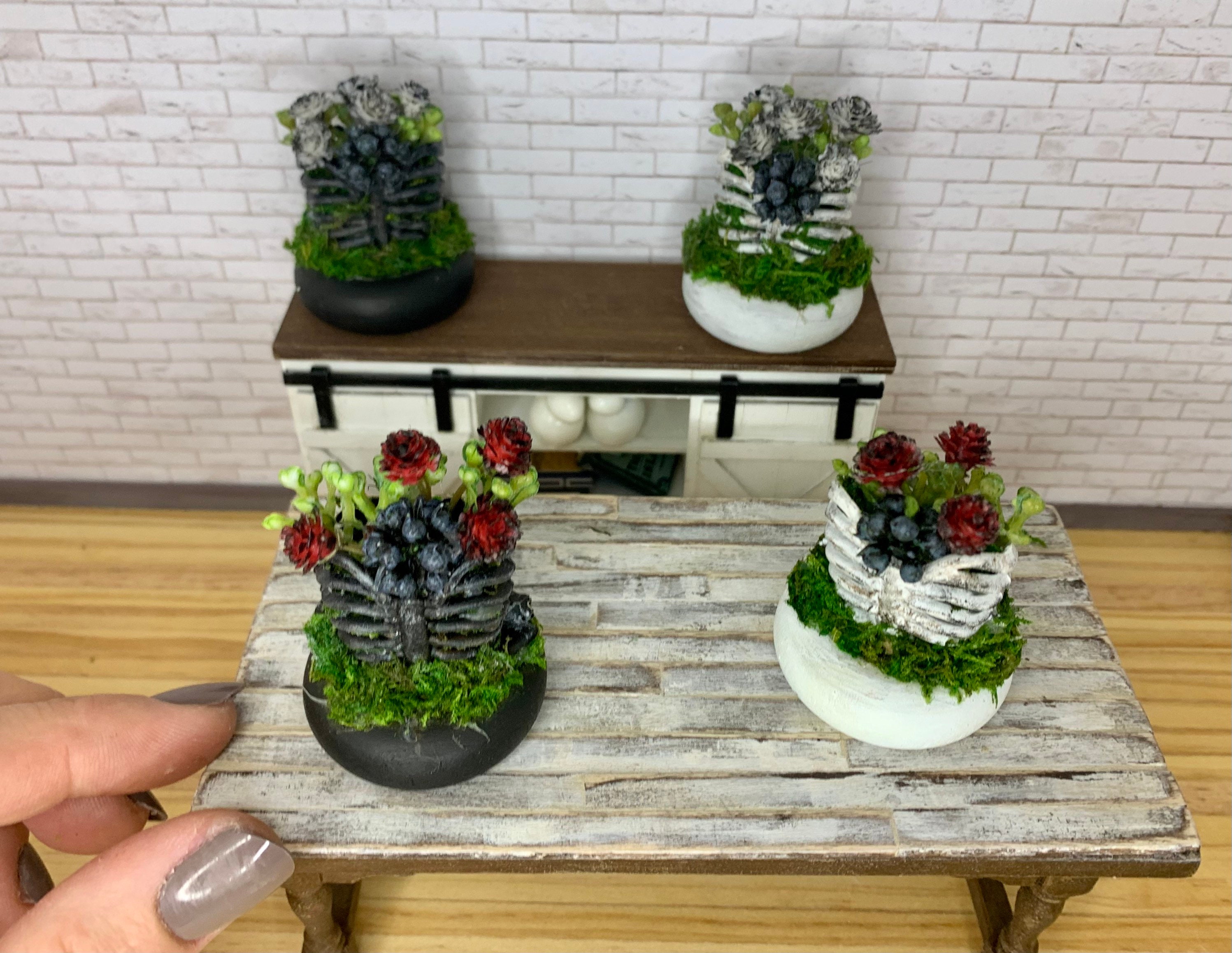 Miniature Dollhouse Halloween/witchy Rib Planter With - Etsy