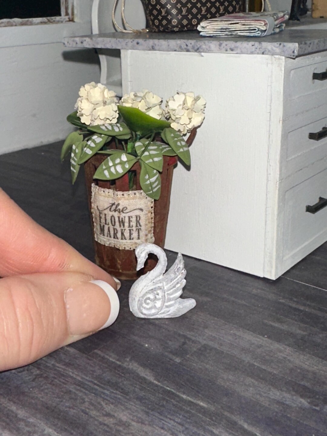 Miniature Dollhouse Aged Swan Figurine - Etsy