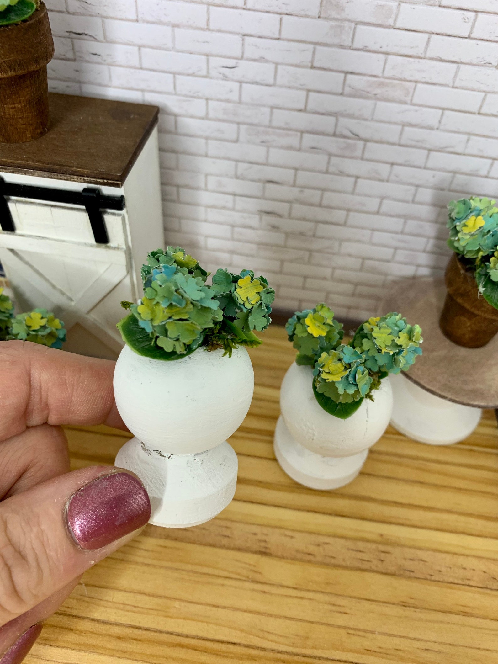 Miniature Dollhouse Aqua Blue/green Hydrangeas, Miniature Flowers ...