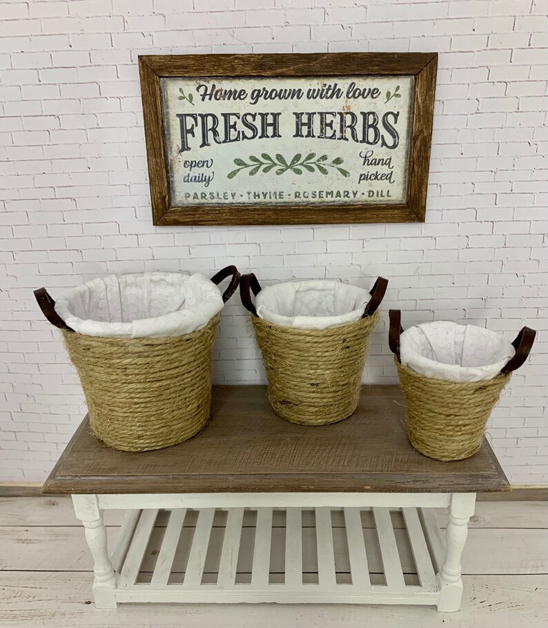 Dollhouse Miniature Rope Baskets Scale 1:12 Miniature | Etsy