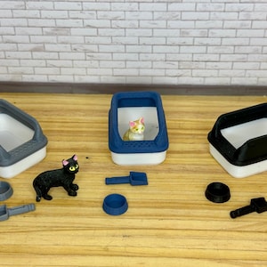 Miniature Dollhouse Cat Litter Box, Multiple Colors, Mini Kitty Litter ...