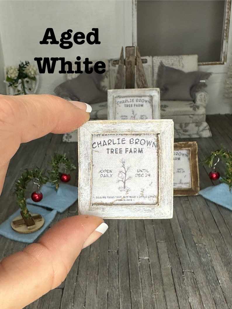 Miniature Dollhouse Charlie Brown Trees and Framed Charlie Brown Tree ...