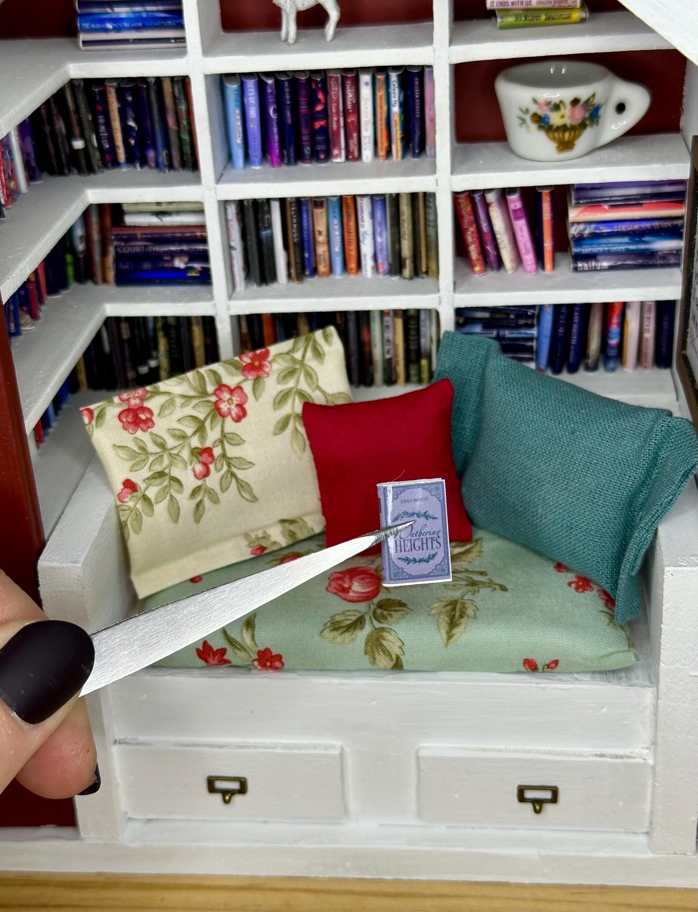 Miniature House Shaped Book Nook, Red and Teal Color Themed, Miniature ...