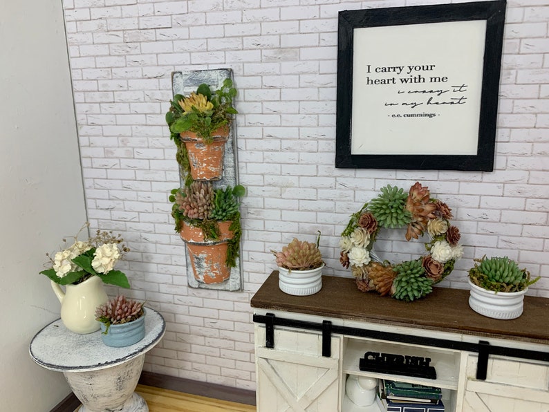 Miniature Dollhouse Decorated Shutters With Planters and - Etsy