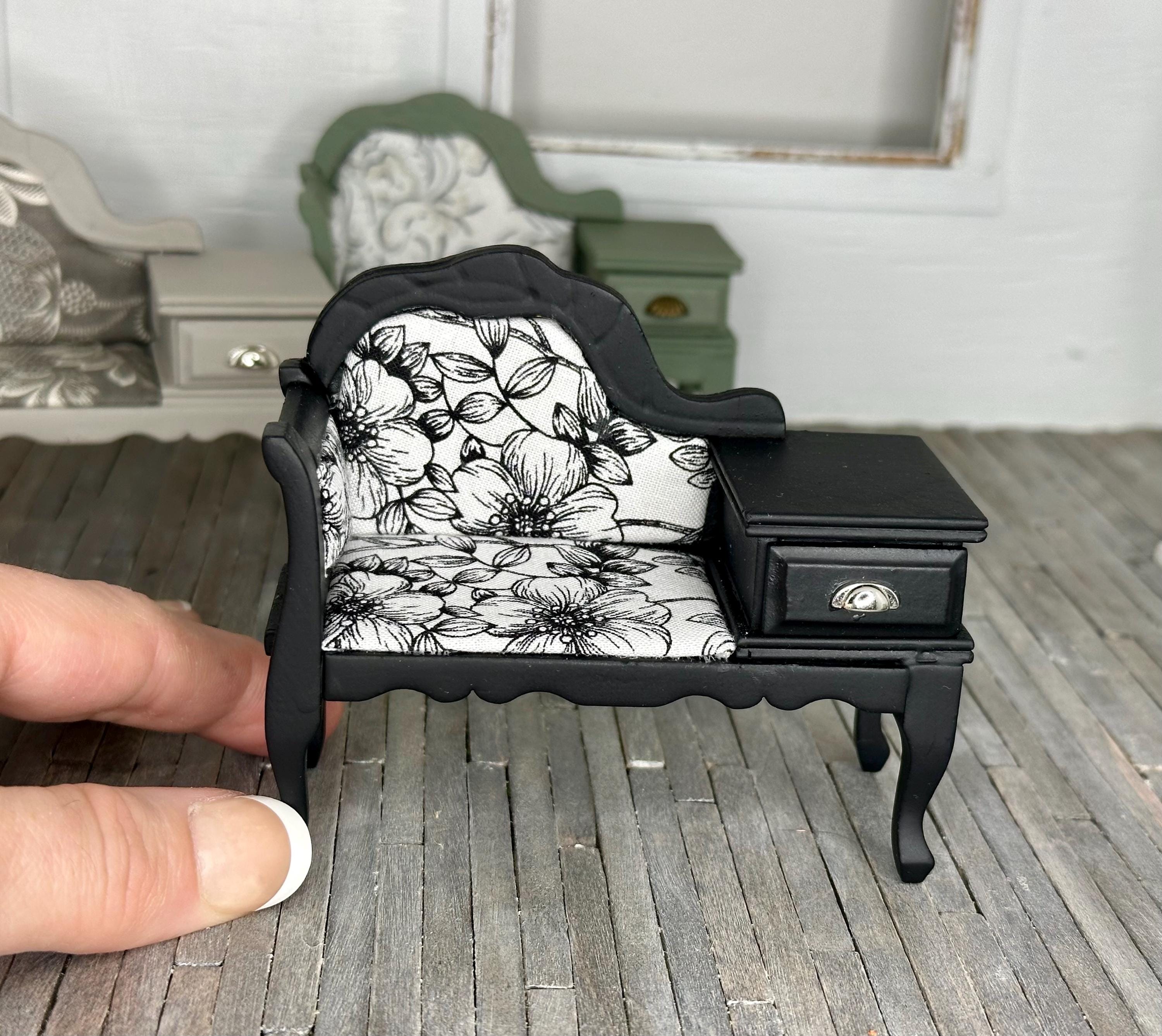 Miniature Dollhouse Gossip Table, Mini Furniture, Dollhouse Table - Etsy