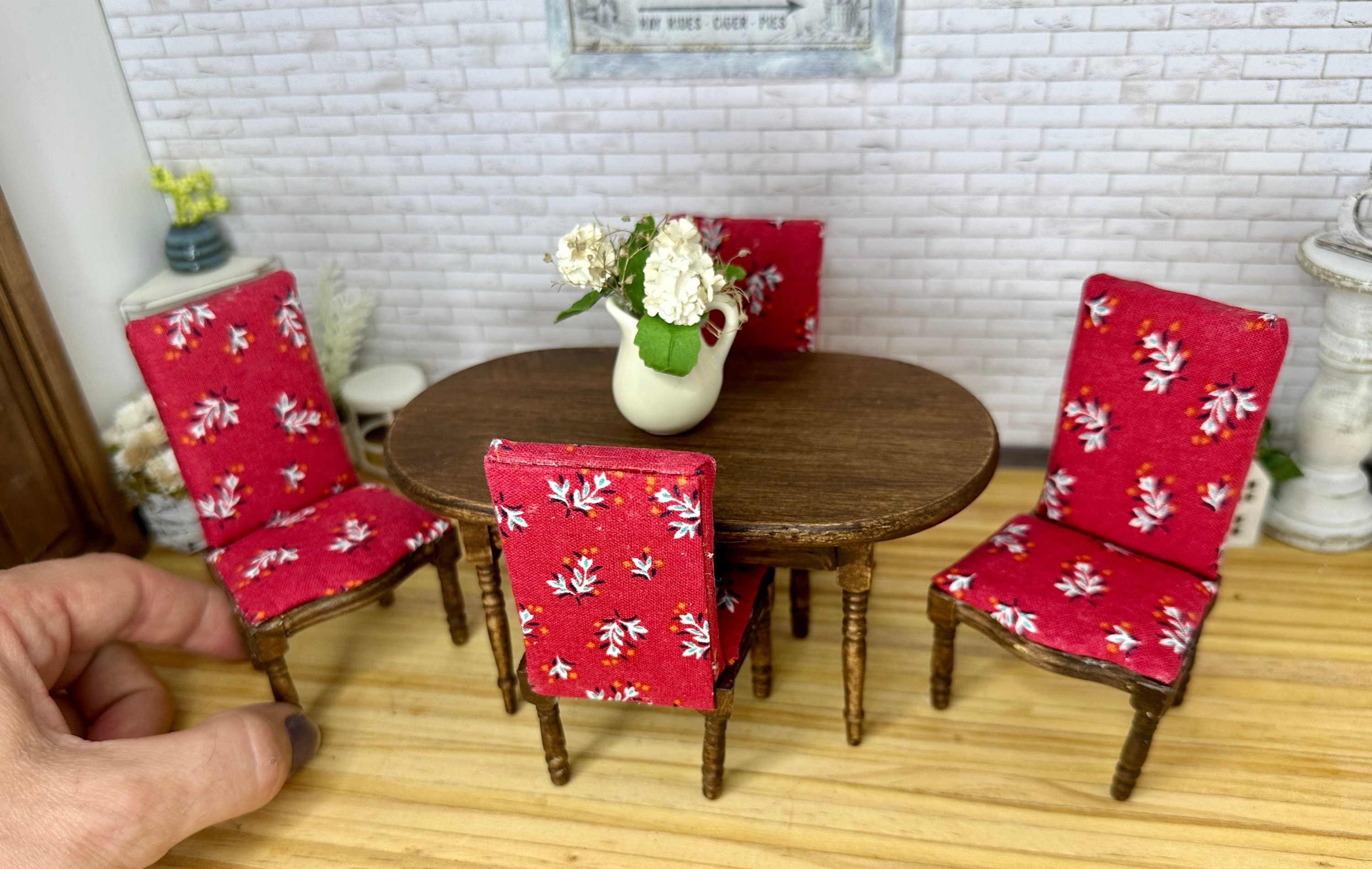 Miniature Dollhouse Dining Table Set Dollhouse Furniture - Etsy