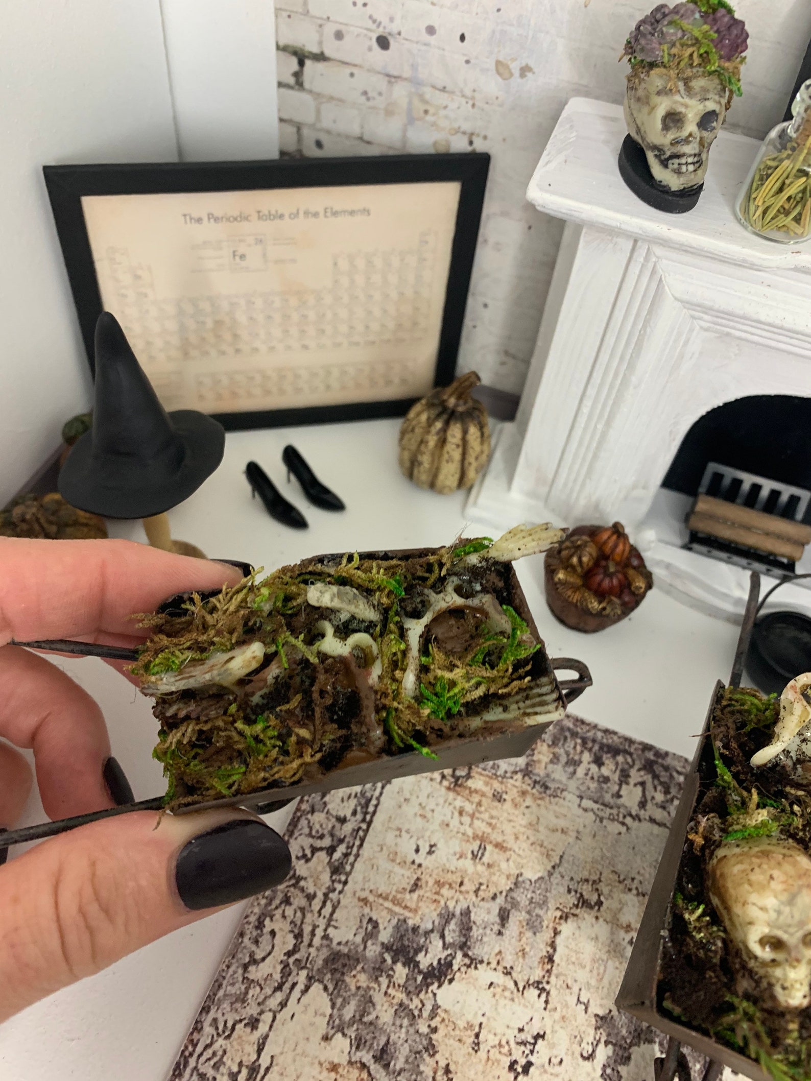 Miniature Skeleton and Bones in a Rusty Wheelbarrow for - Etsy