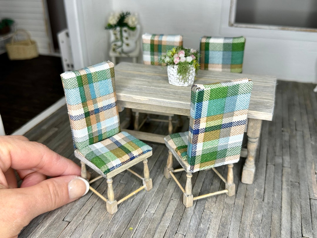 Miniature Dollhouse Dining Room Table Set of 5, Including Table and 4 ...