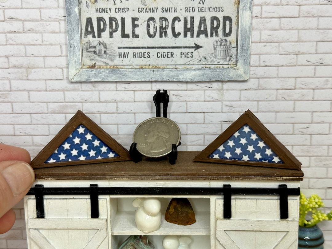 Miniature Dollhouse Folded American Flag Case, Military Miniature ...