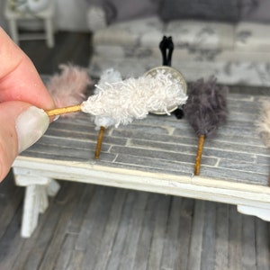 Miniature Dollhouse Feather Dusters, 1:12 Dusters, Miniature Cleaning ...
