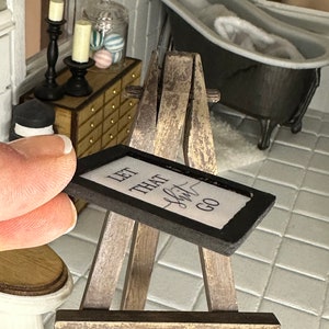 Miniature Dollhouse Funny Bathroom Sign, Let That Shit Go, Miniature ...