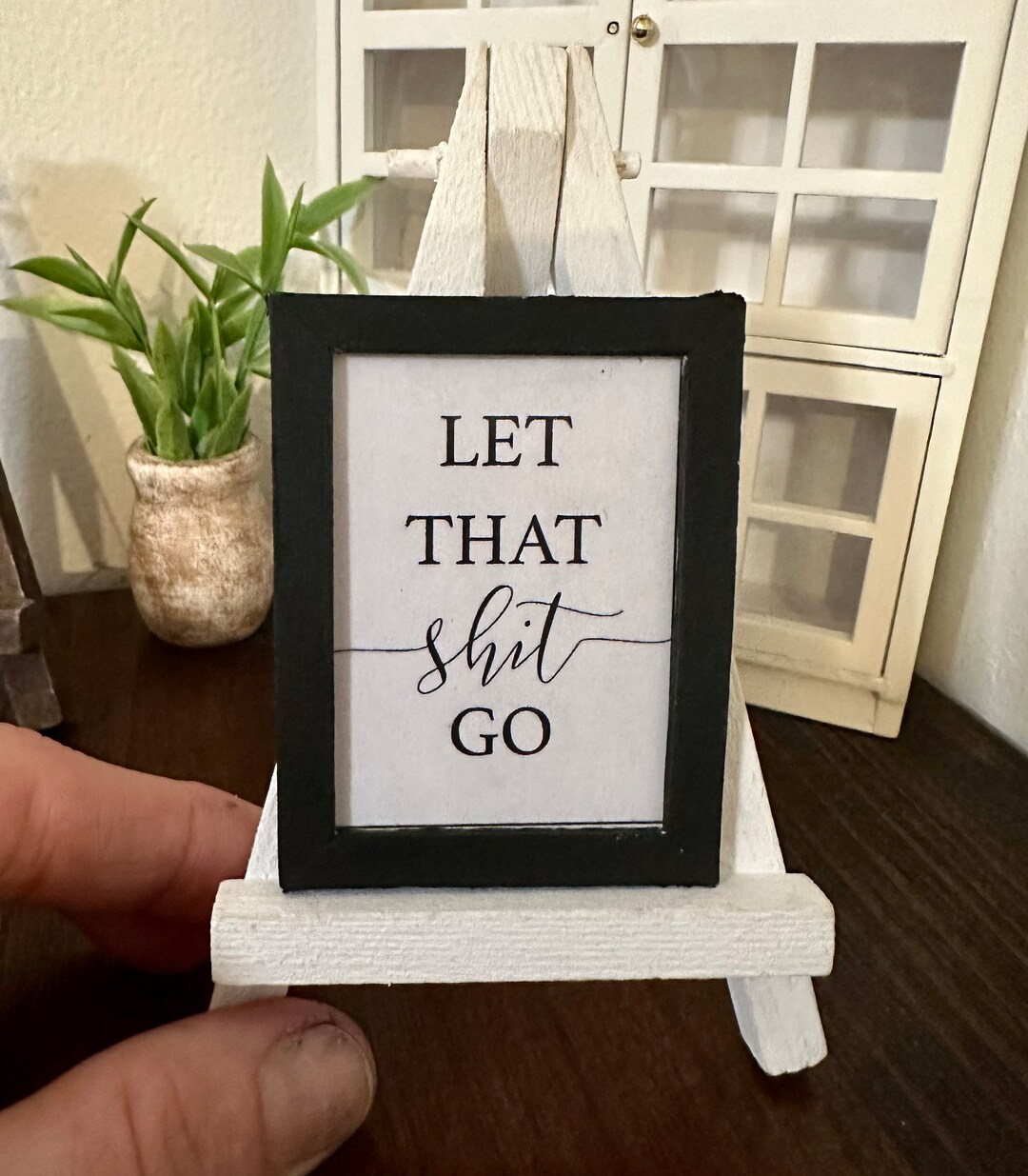 Miniature Dollhouse Funny Bathroom Sign Let That Shit Go - Etsy
