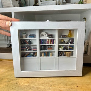 Miniature Dollhouse Bookshelf or Library Room Box, Shadow Box - Etsy