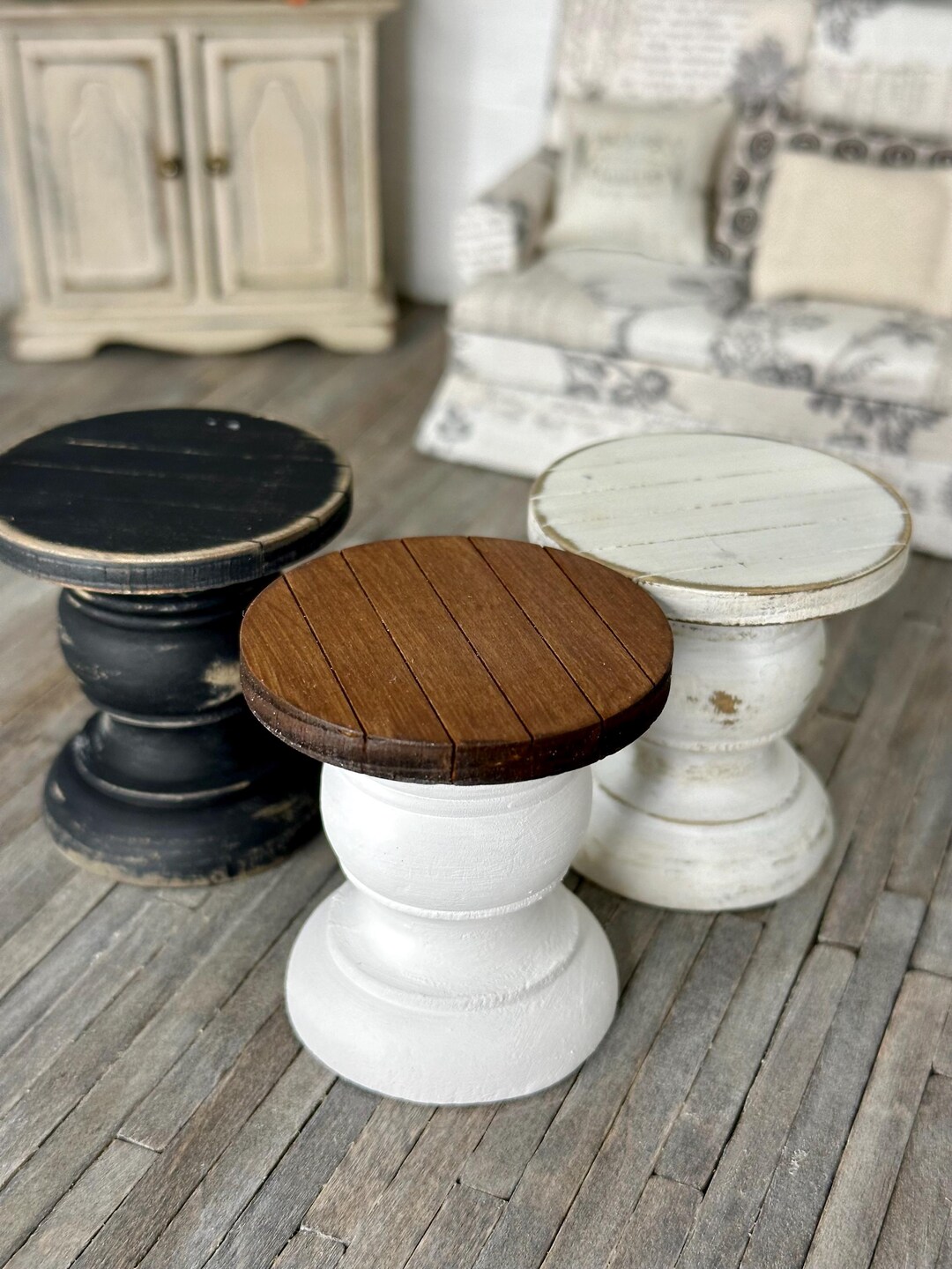 Miniature Dollhouse Planked Side Table, Dollhouse Farmhouse or Modern ...