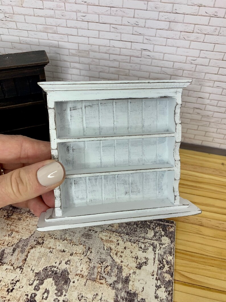 Miniature Farmhouse Book Shelf 1:12 Miniature Shelving | Etsy