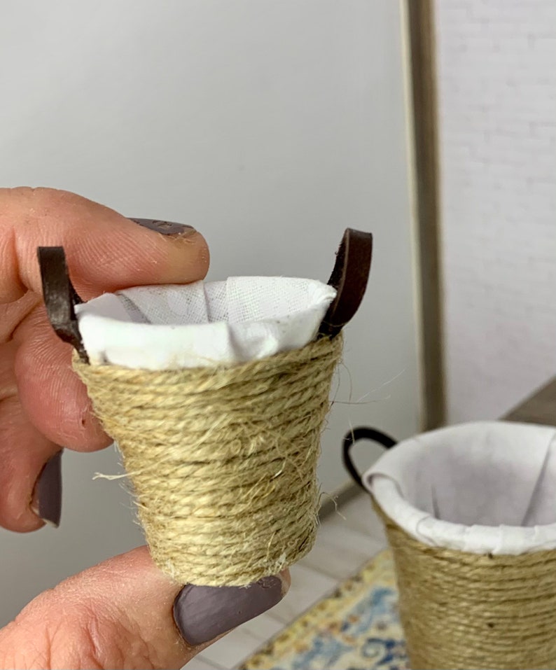 Dollhouse Miniature Rope Baskets Scale 1:12 Miniature | Etsy