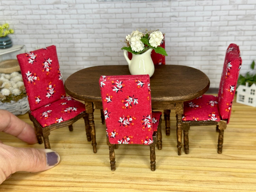 Miniature Dollhouse Dining Table Set, Dollhouse Furniture, Miniature ...