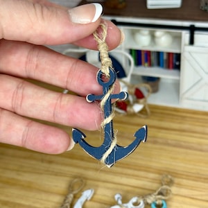 Miniature Dollhouse Beach Decor, Miniature Decorative Anchor - Etsy
