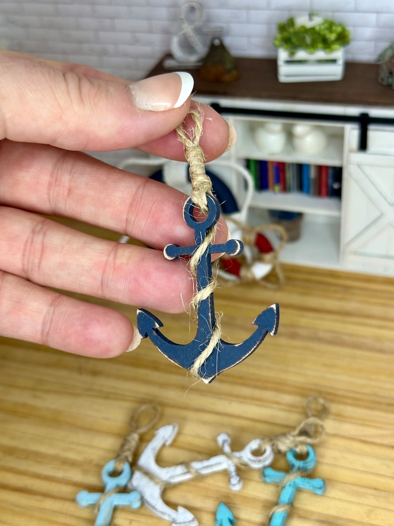 Miniature Dollhouse Beach Decor, Miniature Decorative Anchor - Etsy