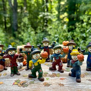 Miniature Scarecrow Figurines, Dollhouse Seasonal Decorations, Fall ...