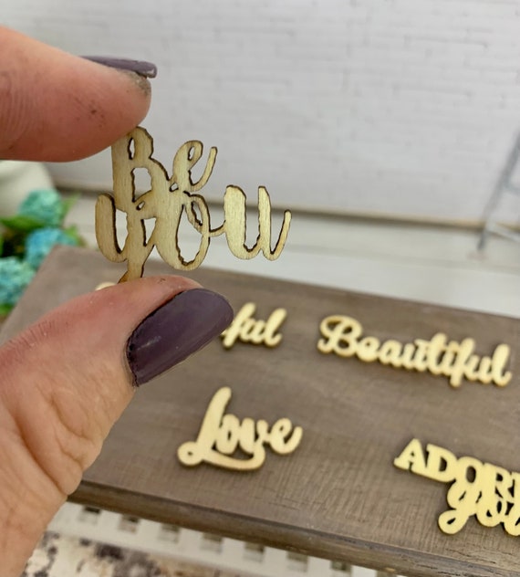 Miniature Wood Cut Out Words Miniature Dollhouse Craft | Etsy