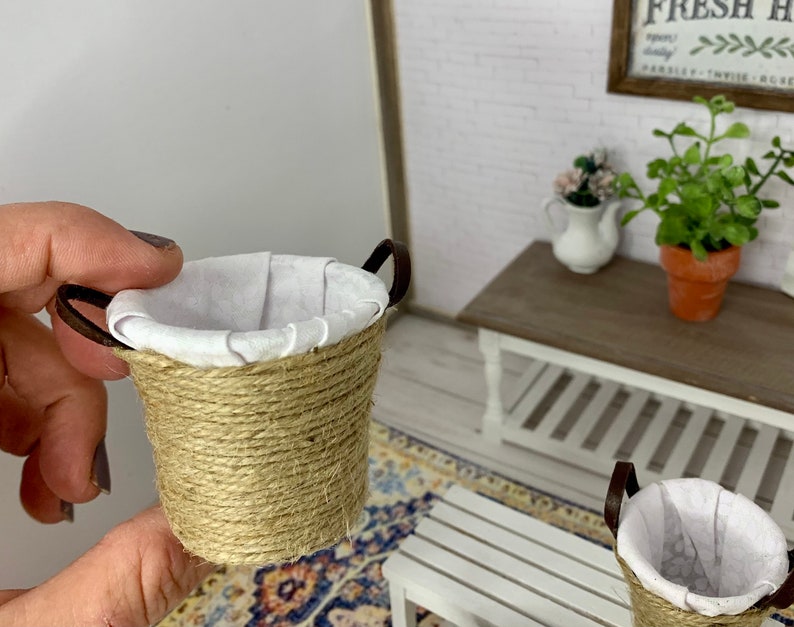 Dollhouse Miniature Rope Baskets Scale 1:12 Miniature | Etsy