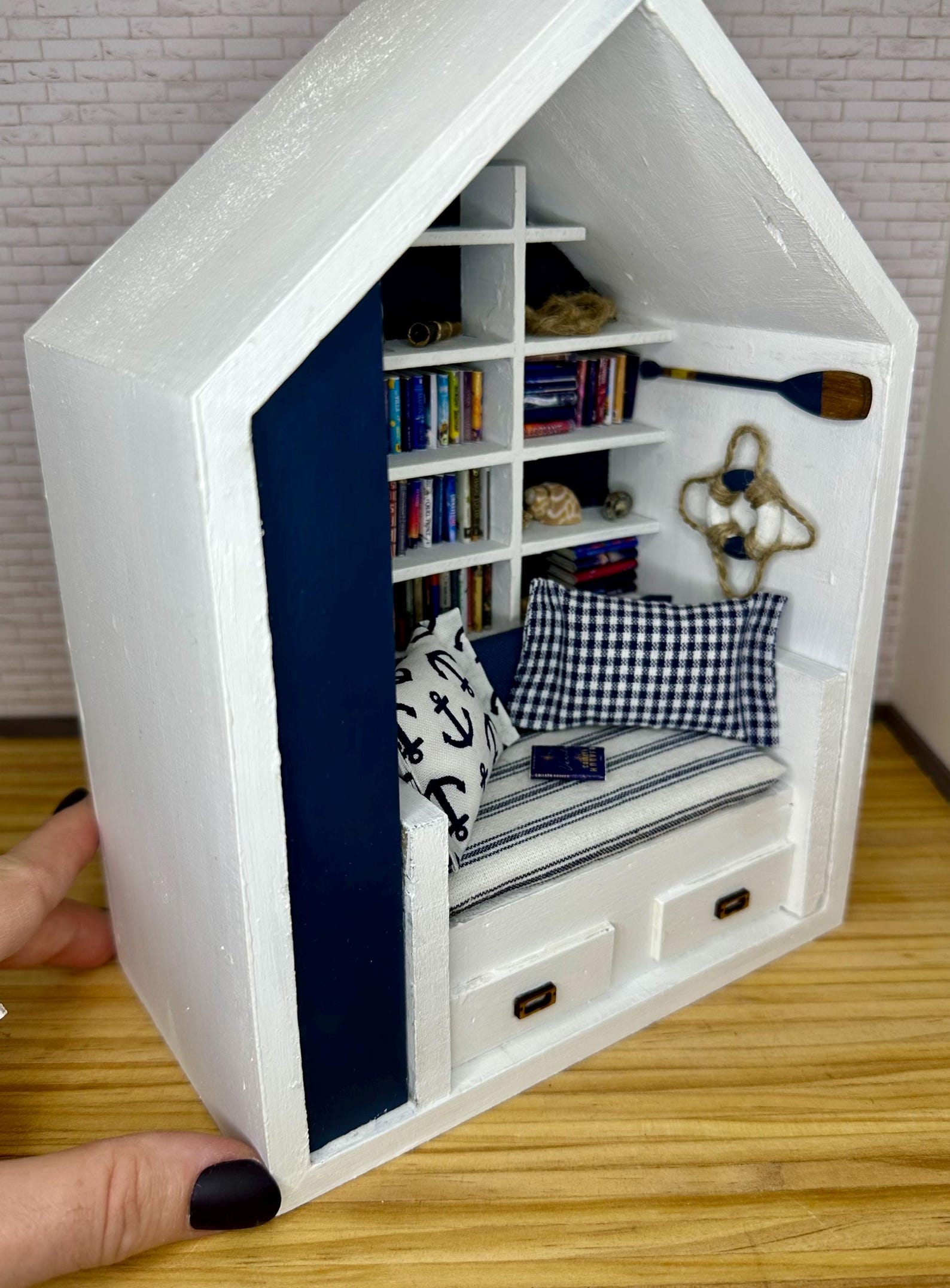 Miniature House Shaped Book Nook, Beach Themed, Miniature Books ...