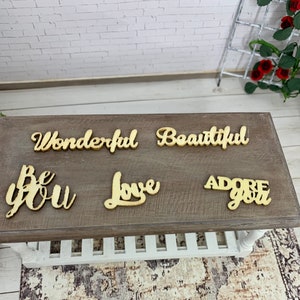 Miniature Wood Cut Out Words, Miniature Dollhouse Craft, Dollhouse ...